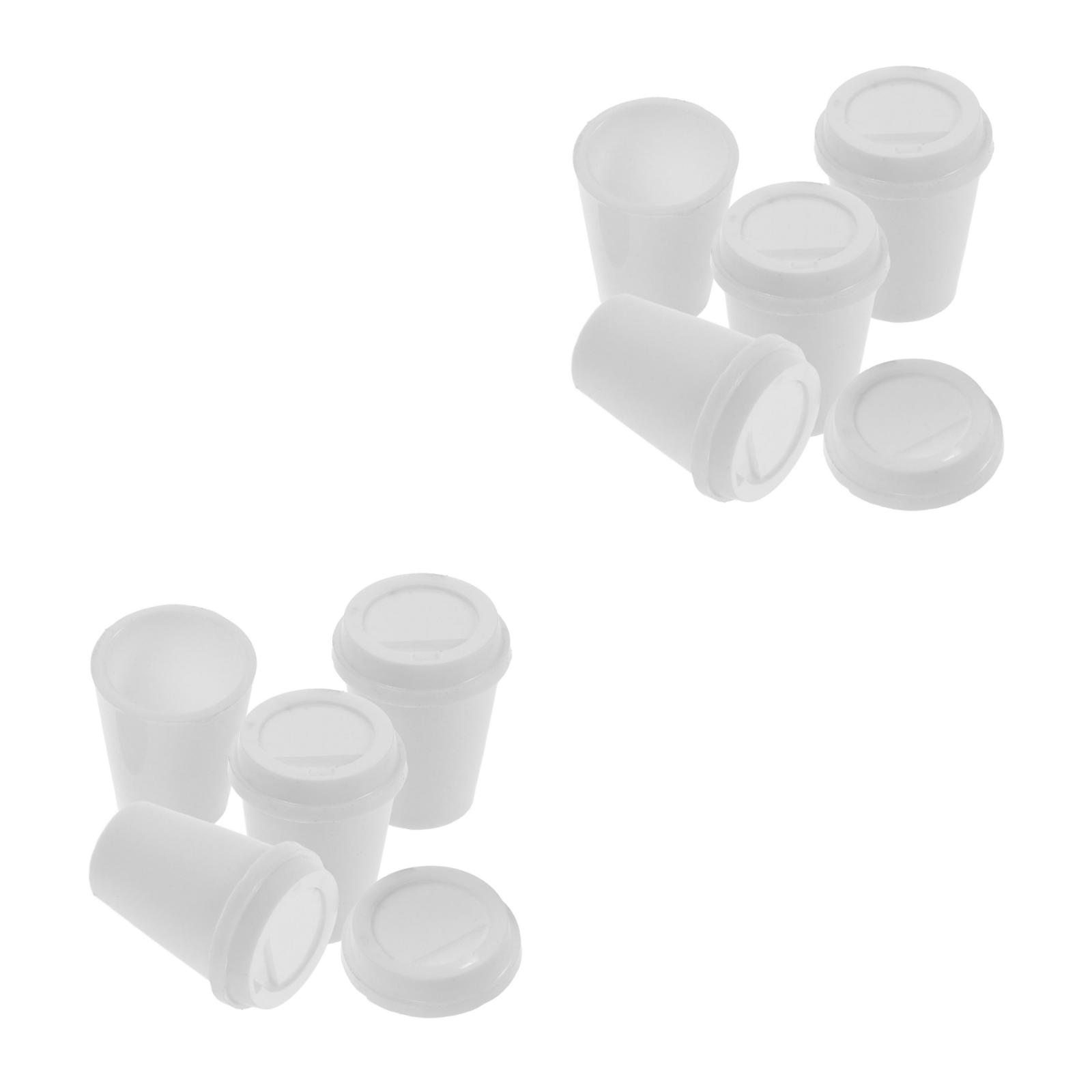 WORGEOUS 8 pcs Mini Dollhouse Coffee Cups Figurines Small Plastic ...