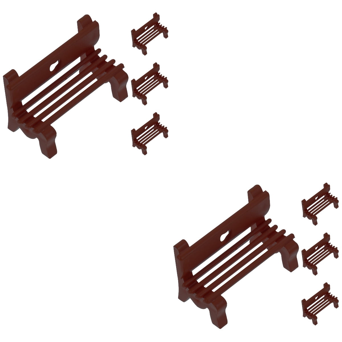WORGEOUS 8 pcs Mini Park Scene Layout Mini Bench Model Dollhouse ...
