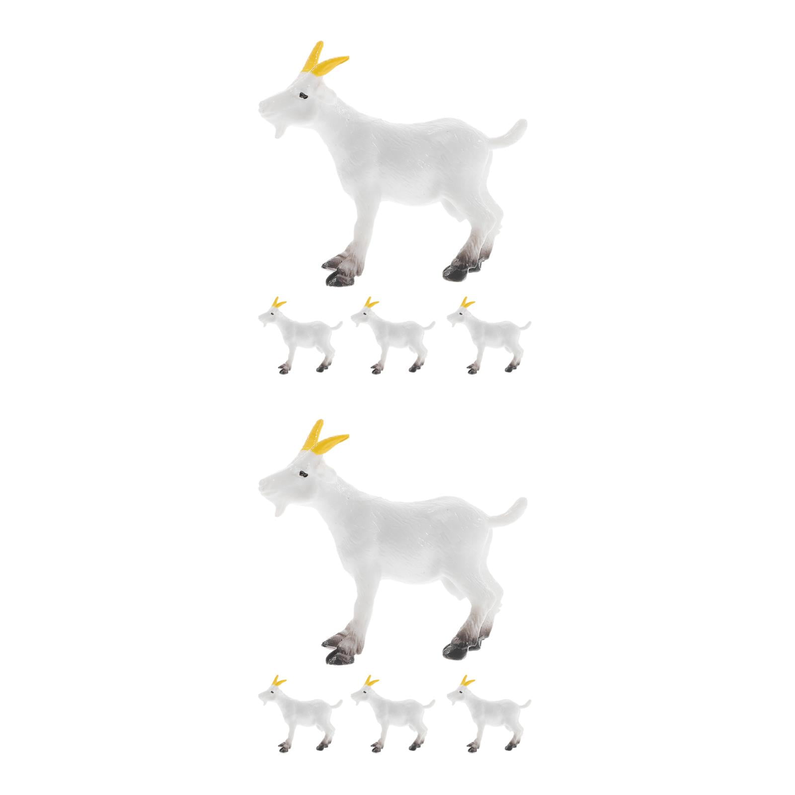 WORGEOUS 8 pcs Mini Simulation PVC Farm Animals Goats Sheep Model ...