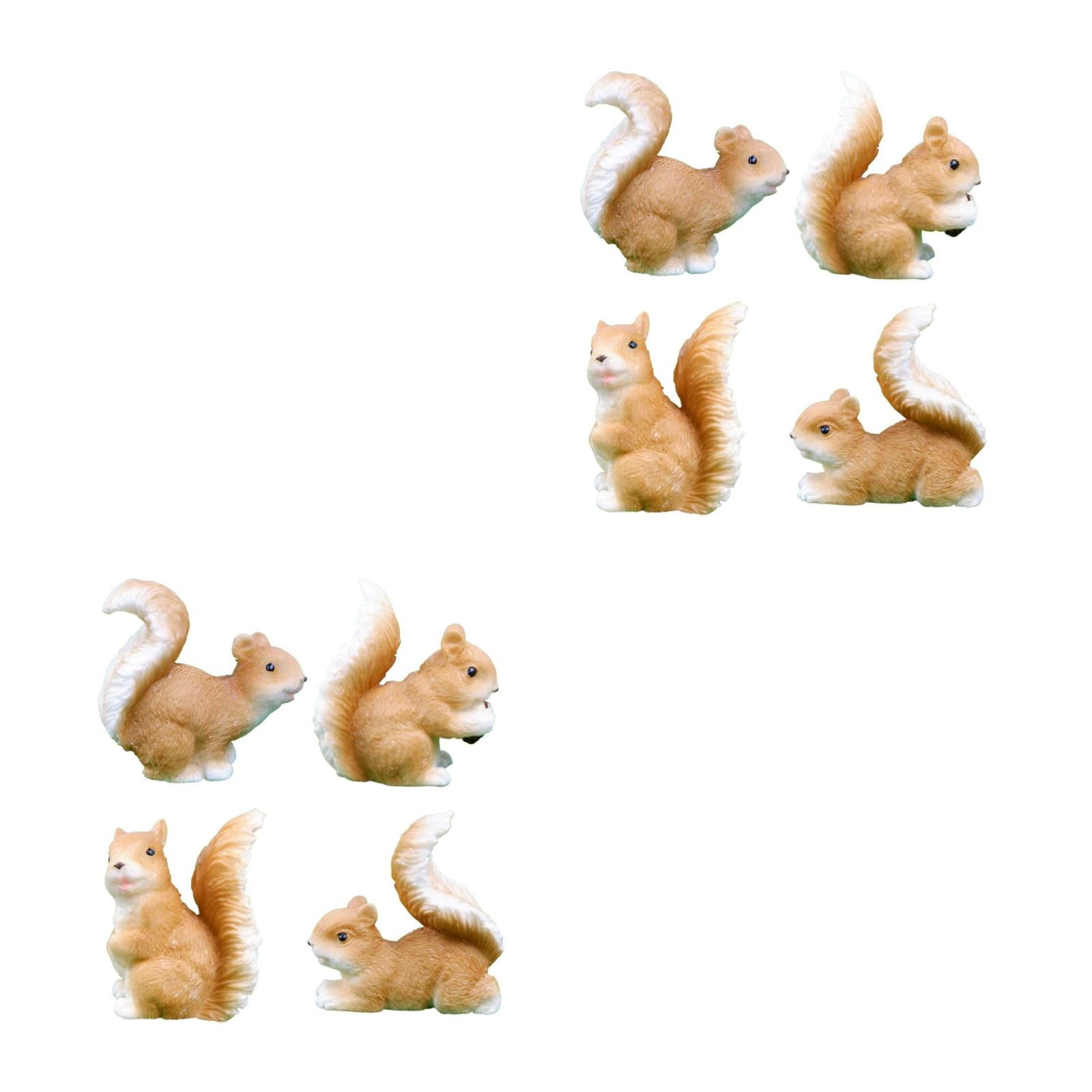 WORGEOUS 8 pcs Miniature Squirrel Figurines Mini Garden Accessories ...
