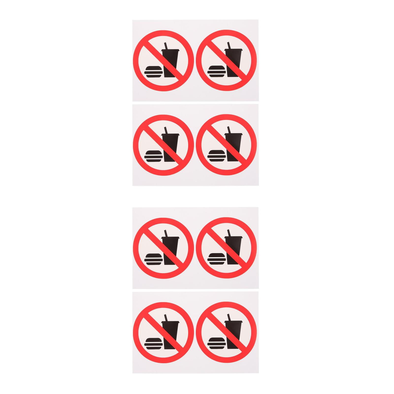 WORGEOUS 8 pcs No Food Or Drink Allowed Sticker Set Warning Sign No ...