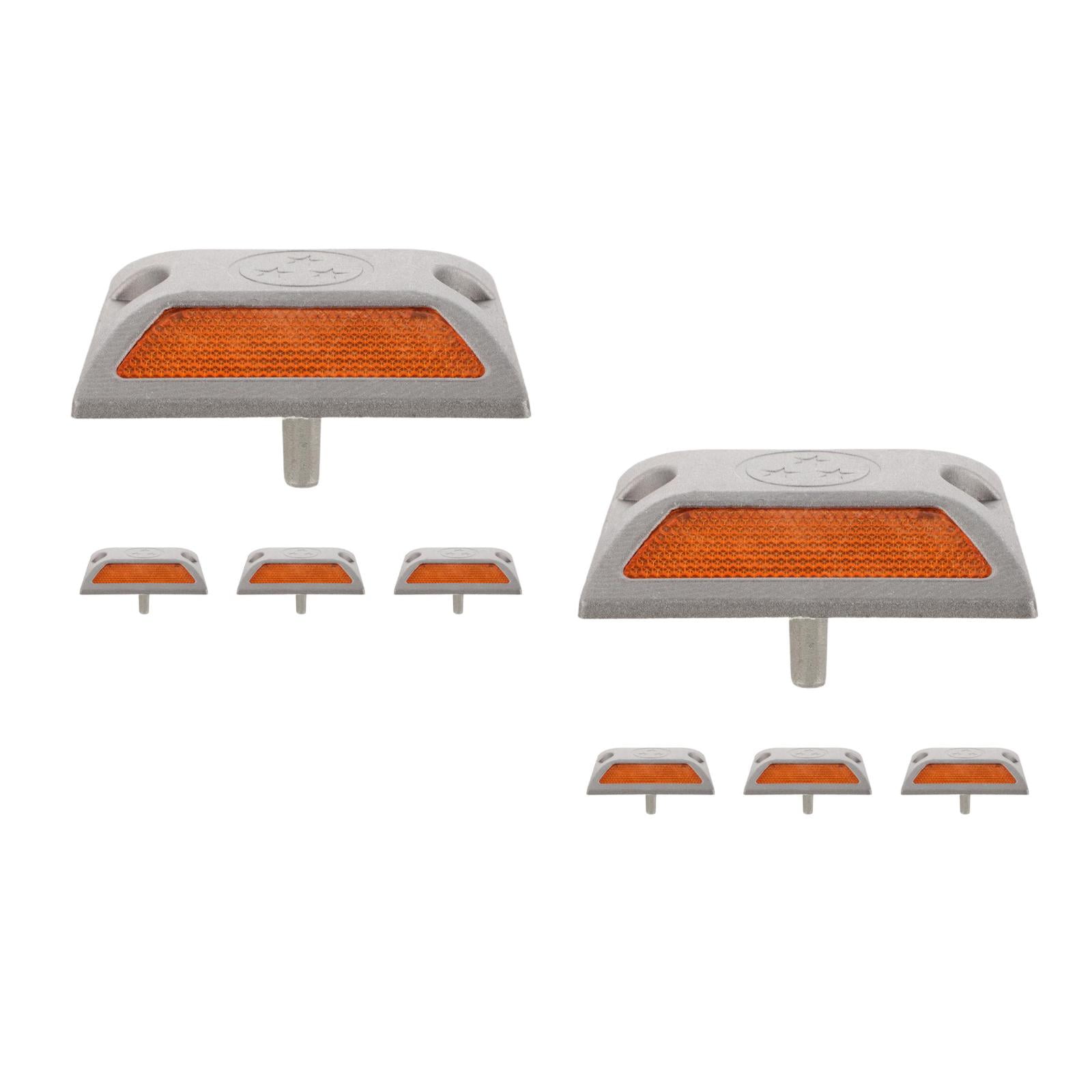 WORGEOUS 8 pcs Reflective Road Markers For Driveway Safety Aluminum ...