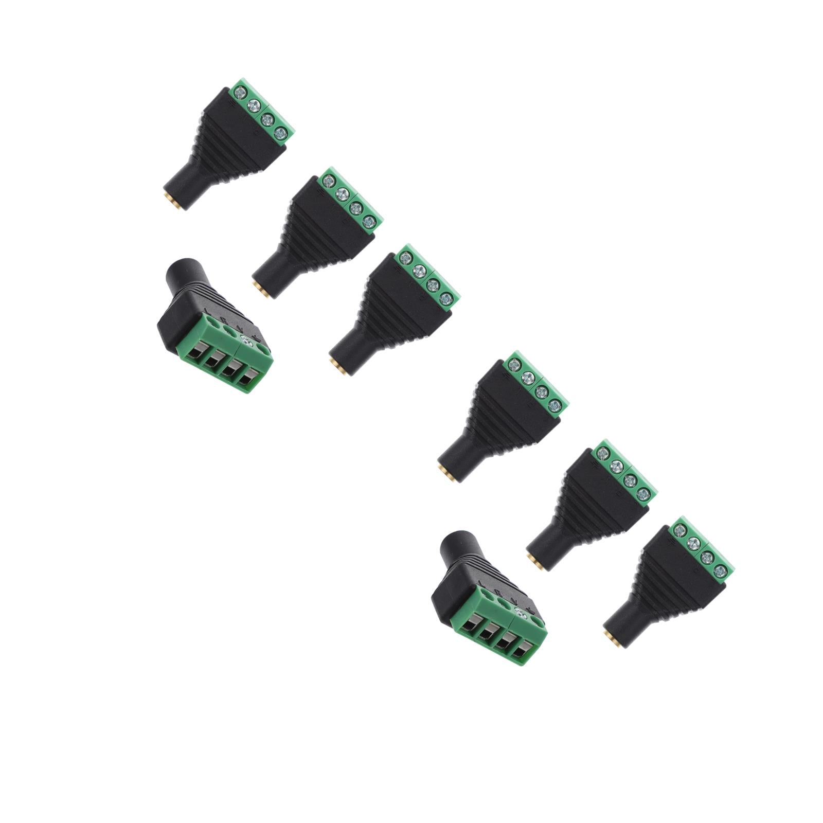 WORGEOUS 8 pcs Screw Terminal Adapter 3.5mm Stereo Audio Female to AV 4 ...