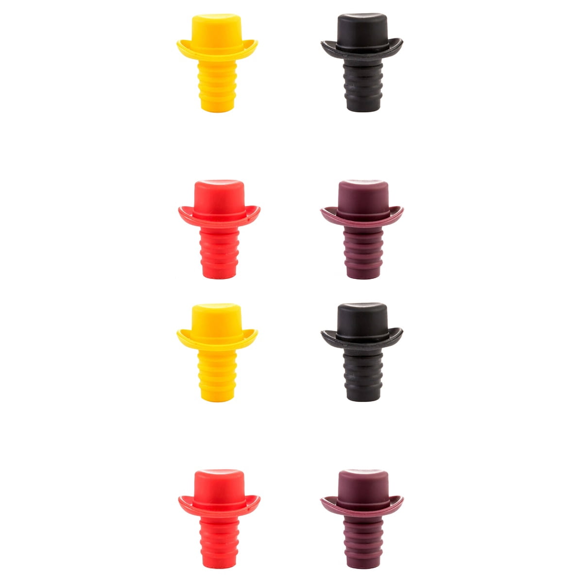 WORGEOUS 8 pcs Silicone Party Hat Shape Wine Bottle Sealing Stoppers ...