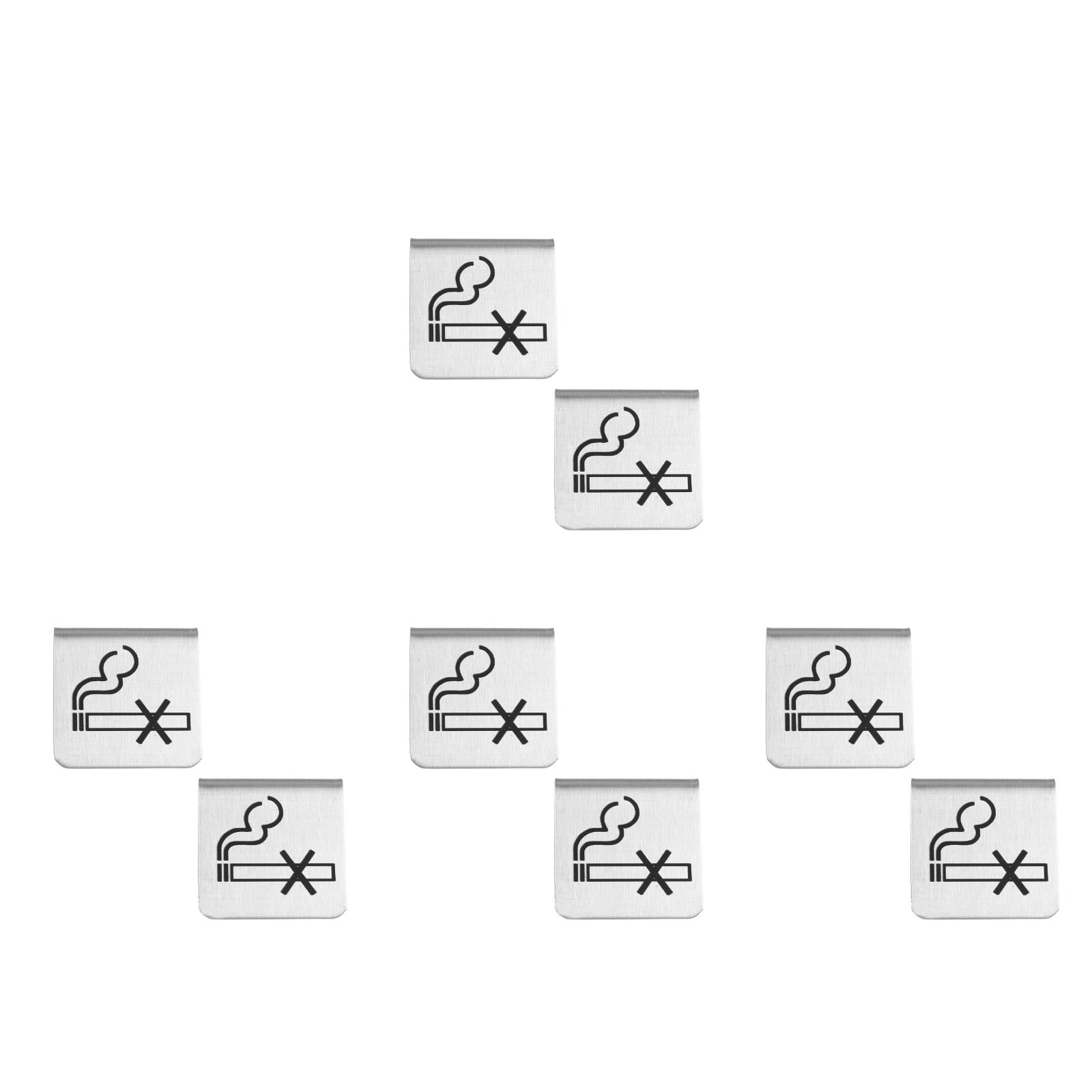 WORGEOUS 8 pcs Stainless Steel No Smoking Table Sign Reserved Signs ...