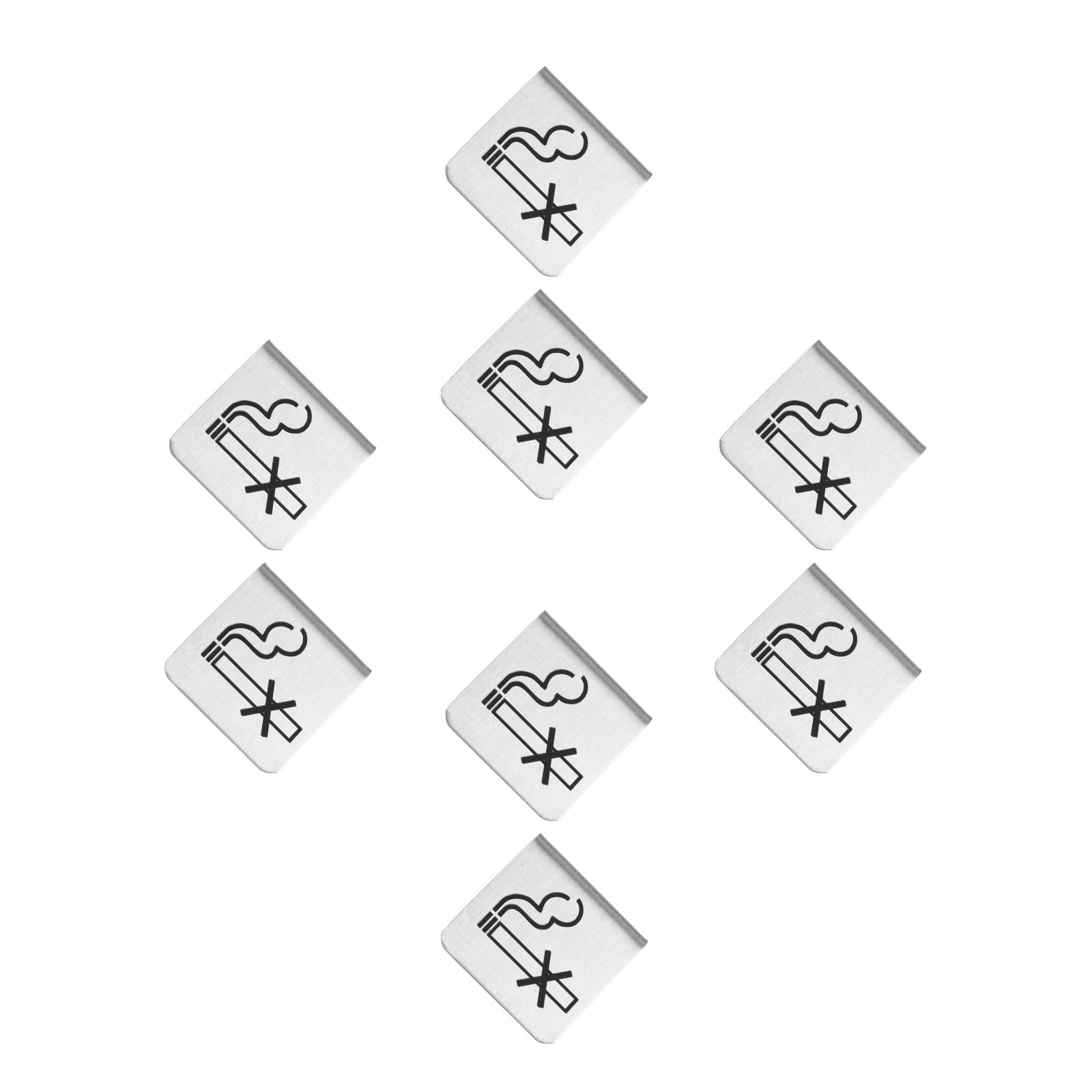 WORGEOUS 8 pcs Stainless Steel No Smoking Table Sign Reserved Signs ...