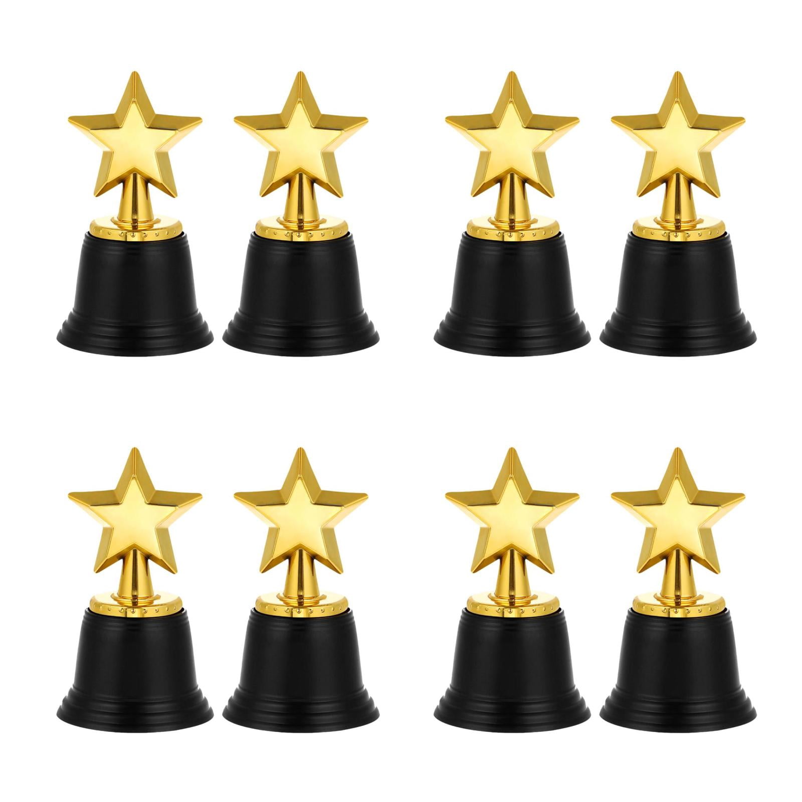 WORGEOUS 8 pcs Trophy Awards Plastic Gold Star Trophies Cups Prizes For ...