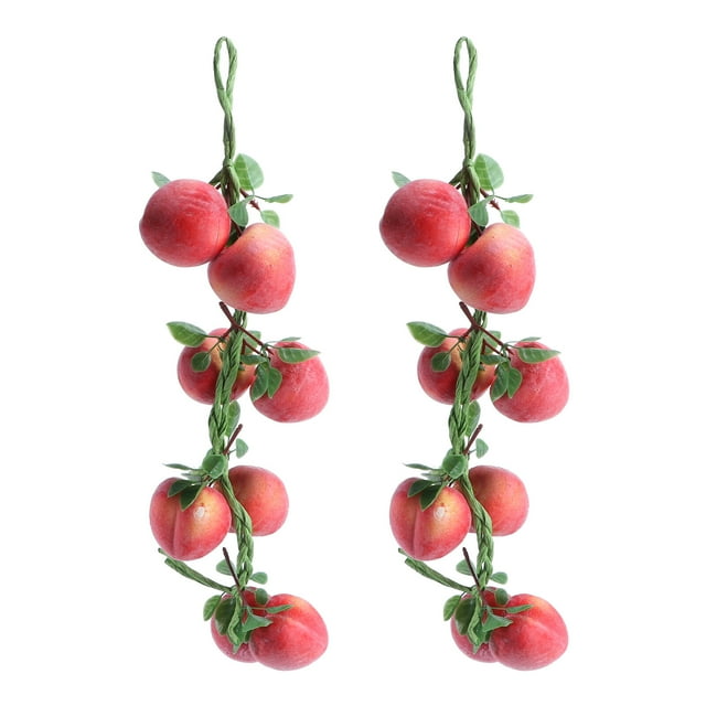 WORGEOUS 8 pcs realistic peaches Artificial Fruit Peach String Fruits ...
