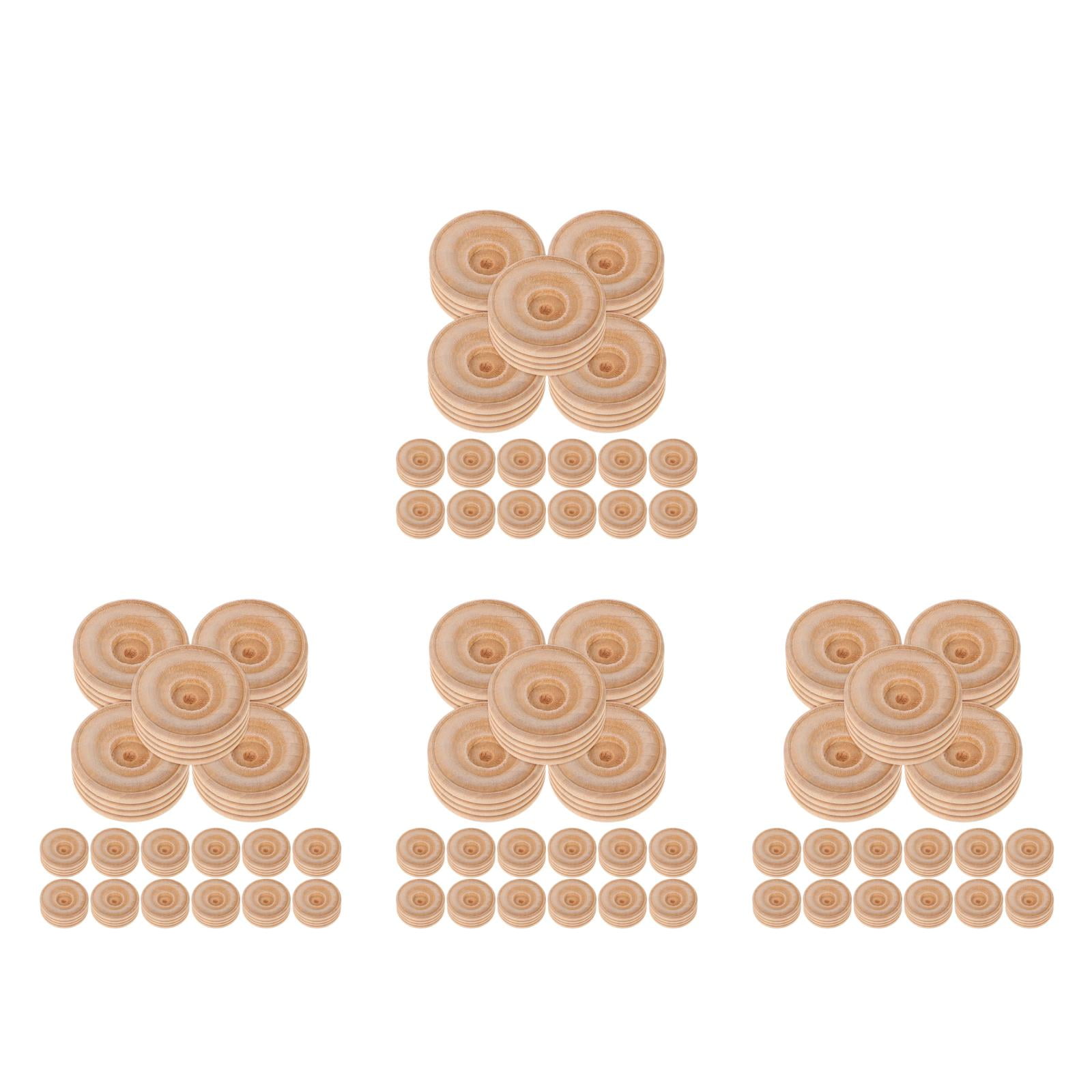WORGEOUS 80 pcs Mini Wooden Wheels For Crafts Diy Car Models Unfinished ...
