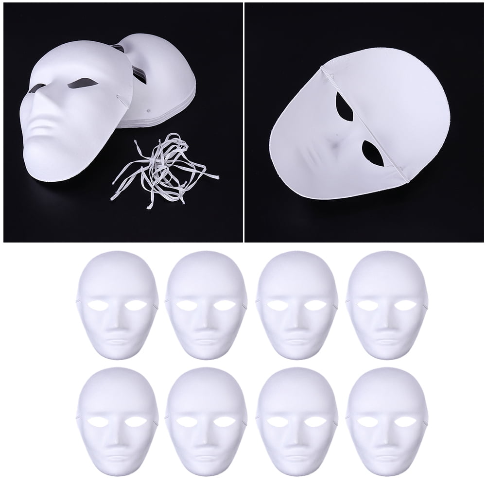 WORGEOUS 8Pcs Blank Face Mask for Masquerade Parties and Male Face ...