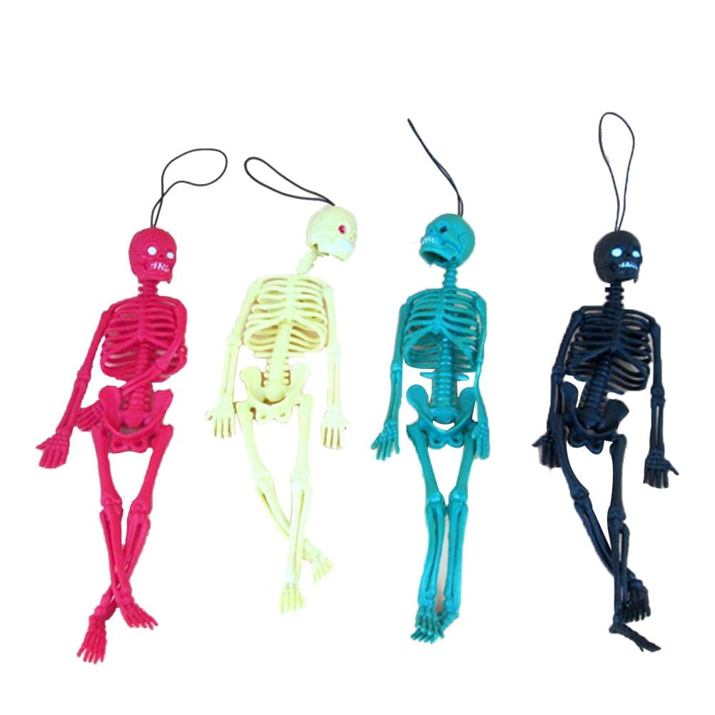 WORGEOUS Hanging Mini Skeletons 8pcs Assorted Colors Spooky Home Decor ...