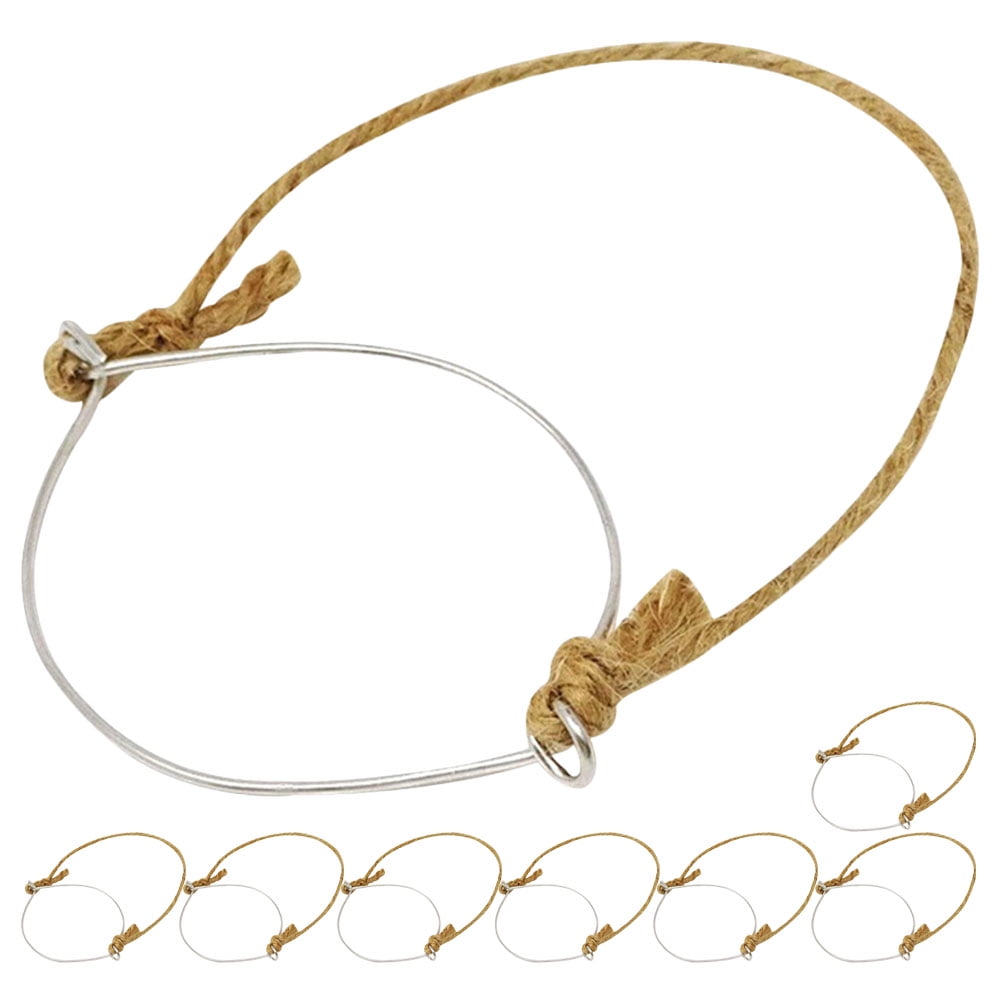 WORGEOUS 8Pcs Wire Mason Jar Hanger Handles Stainless Steel and Jute ...