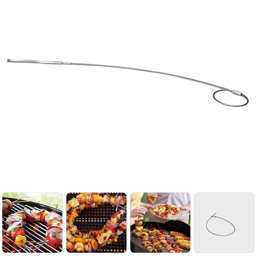 WORGEOUS 8pcs Bbq Skewers Stainless Steel Flexible Grilling Sticks For Kabobs Meat Vegetables ...