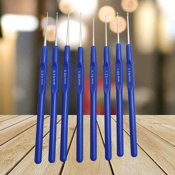 SOPOTUTU Crochet Hooks Blue Stainless Steel For Knitting Lovers Diy ...
