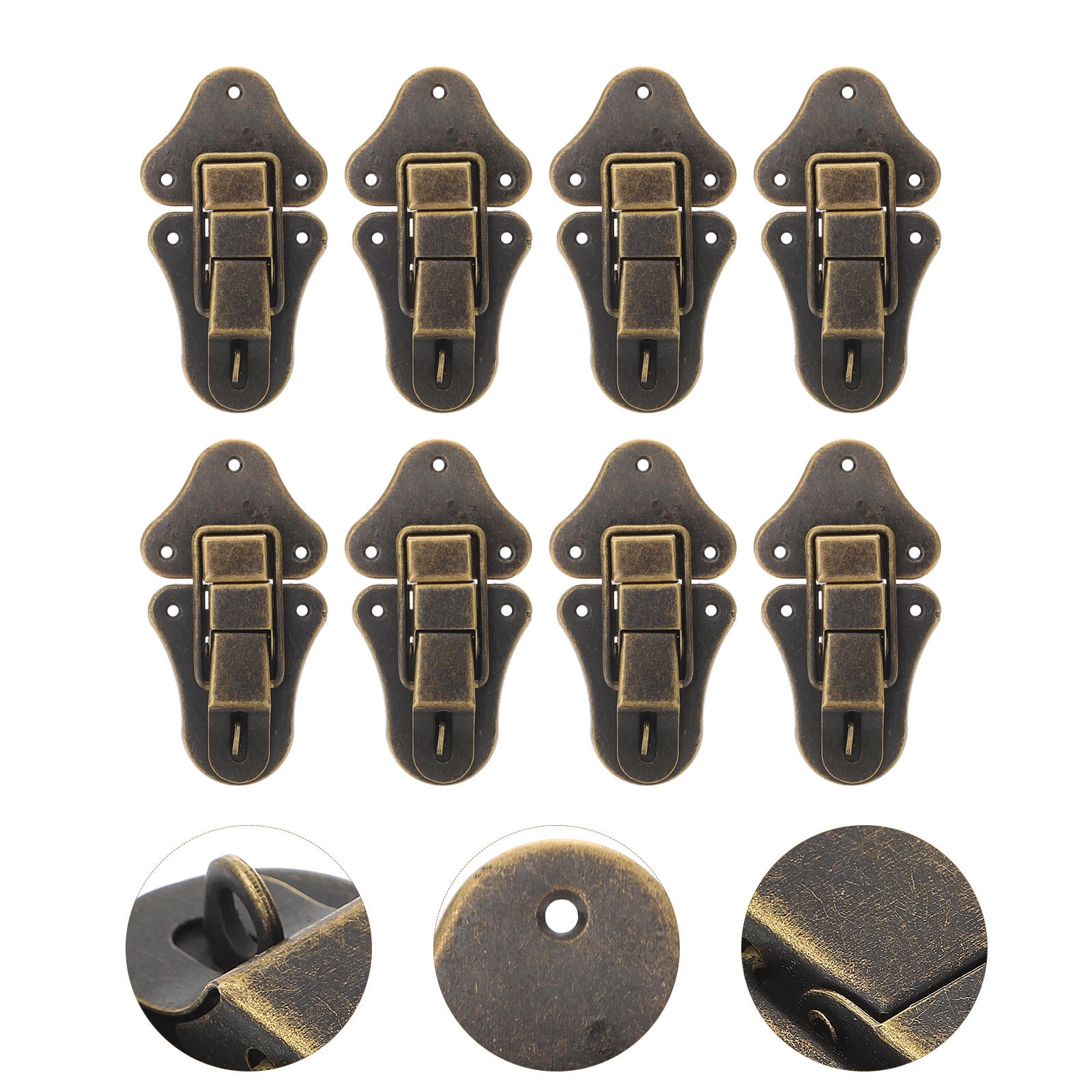 WORGEOUS 8pcs Duckbilled Toggle Hasp Latch Antique Wooden Box Hasp Lock ...
