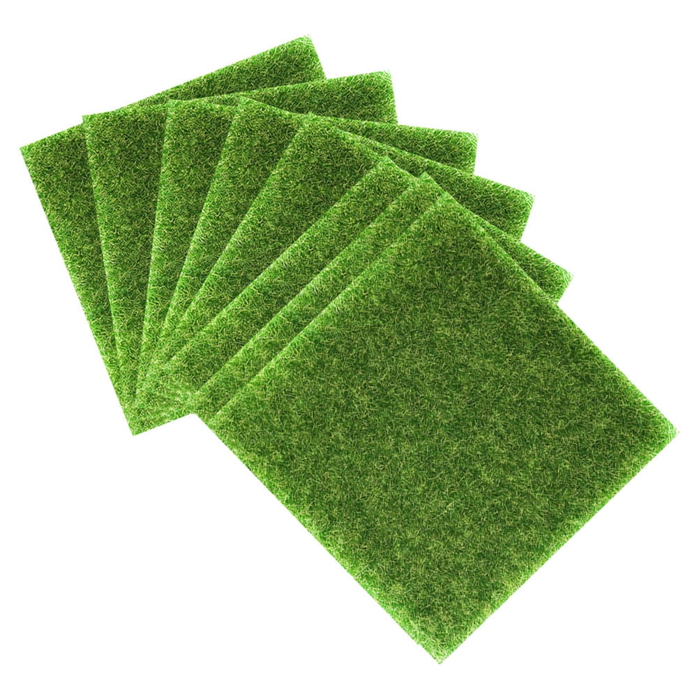 WORGEOUS 8pcs Fake Grass Decor Artificial Moss Fake Lawn Mat Imitation Moss Mat Decorative Turf ...