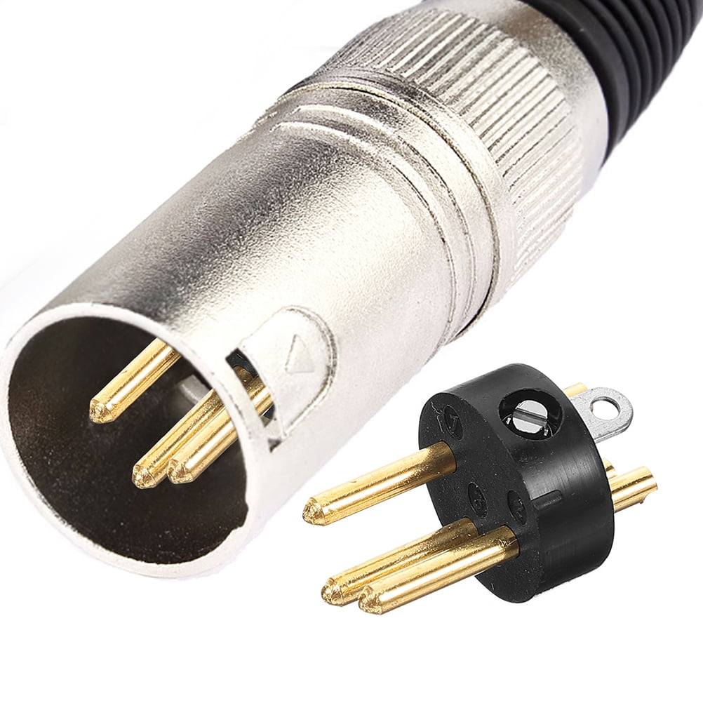 WORGEOUS 8pcs Male XLR Connector for Microphone 3-Pin Male Plug Audio ...