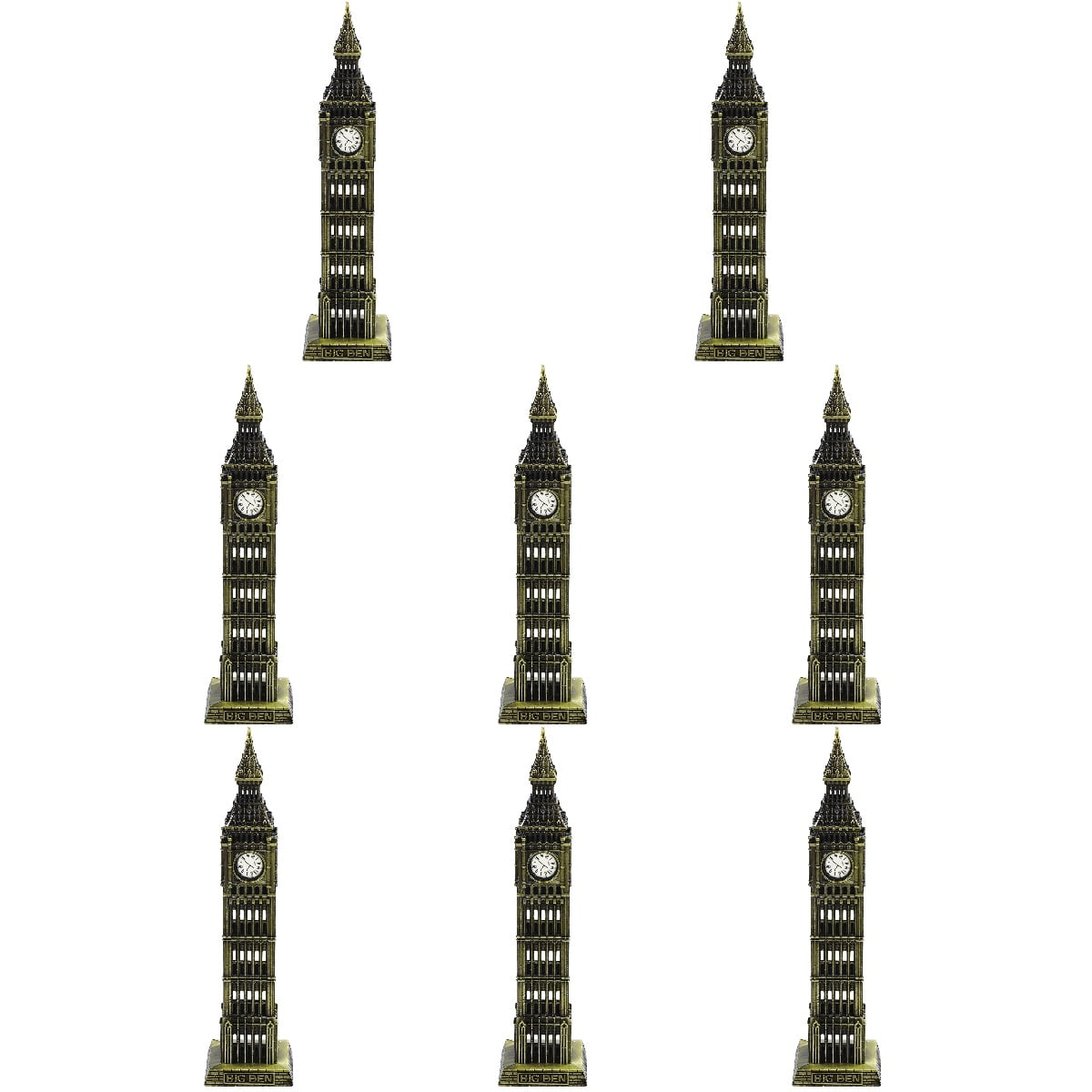 WORGEOUS 8pcs Metal Building Model England Landsmarks Model Metal ...