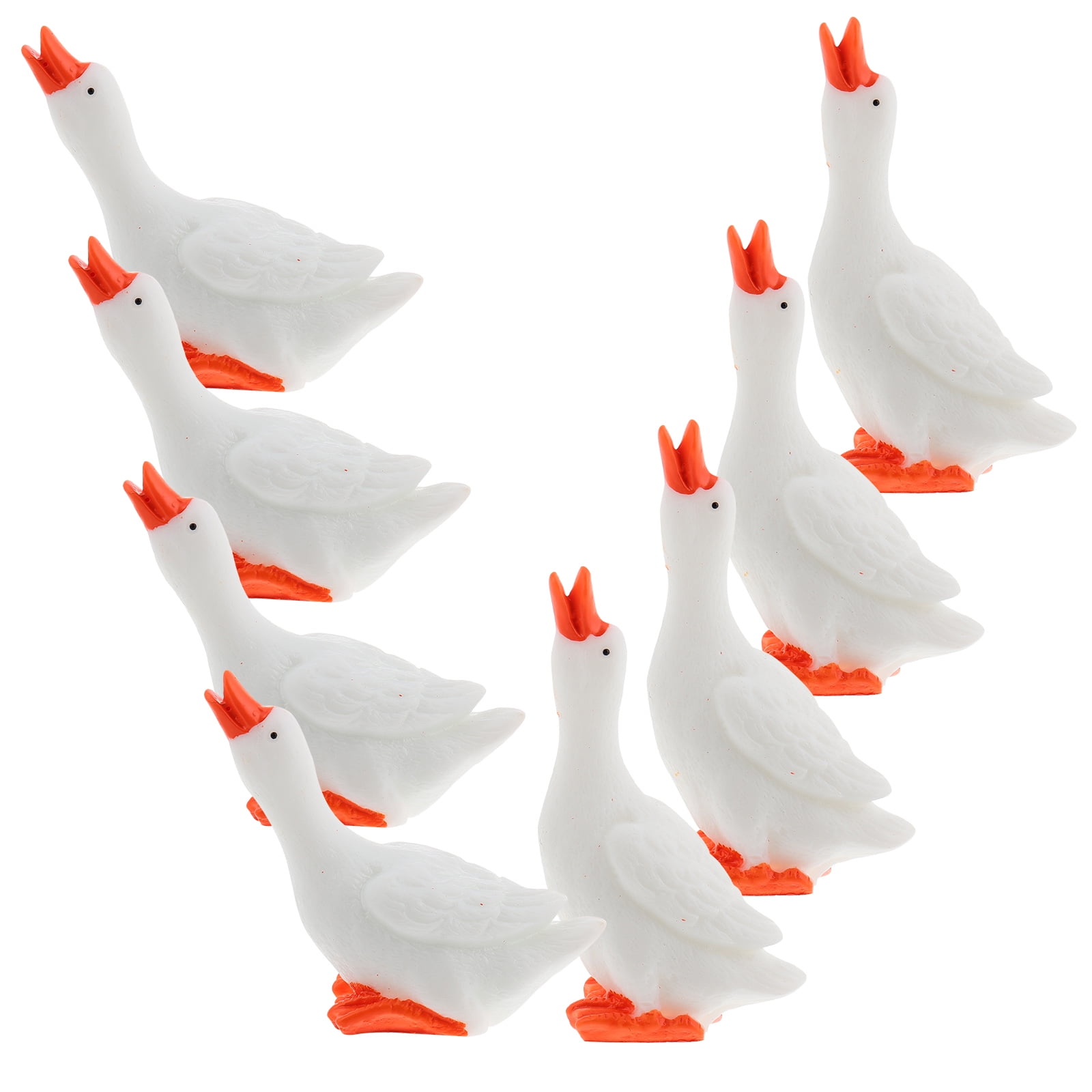 WORGEOUS 8pcs Resin Landscape Statue Micro Goose Landscape Statue Micro ...