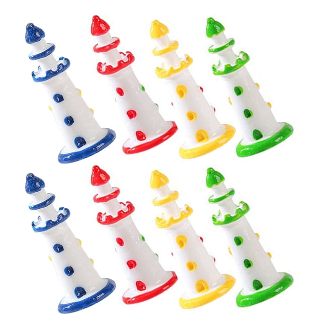 WORGEOUS 8pcs Resin Miniature Lighthouse Figurine Lighthouse Decoration ...