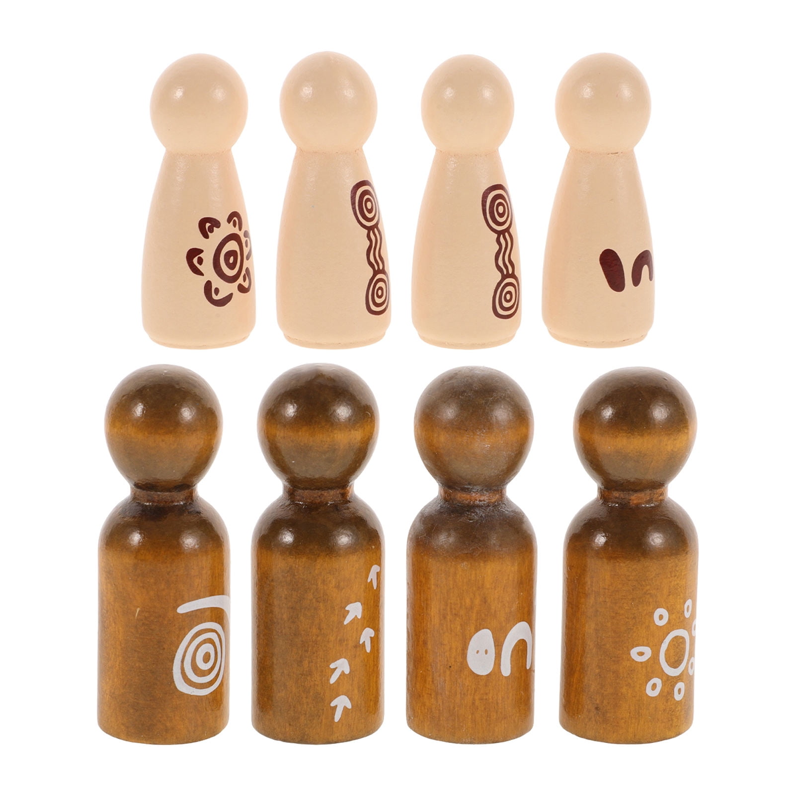 WORGEOUS 8pcs Unfinished Wooden Peg Doll Doll Bodies Peg People Wooden ...