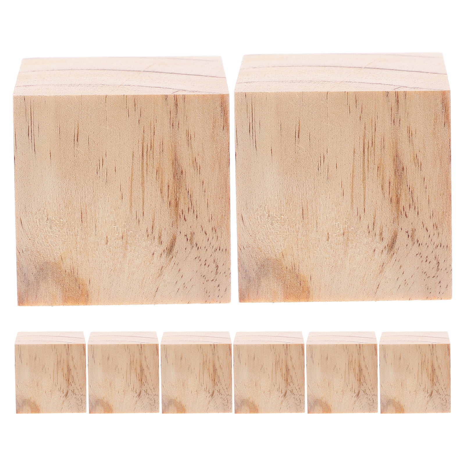 WORGEOUS 8pcs Wood Blocks For Crafting 5cm Unfinished Square Wood ...