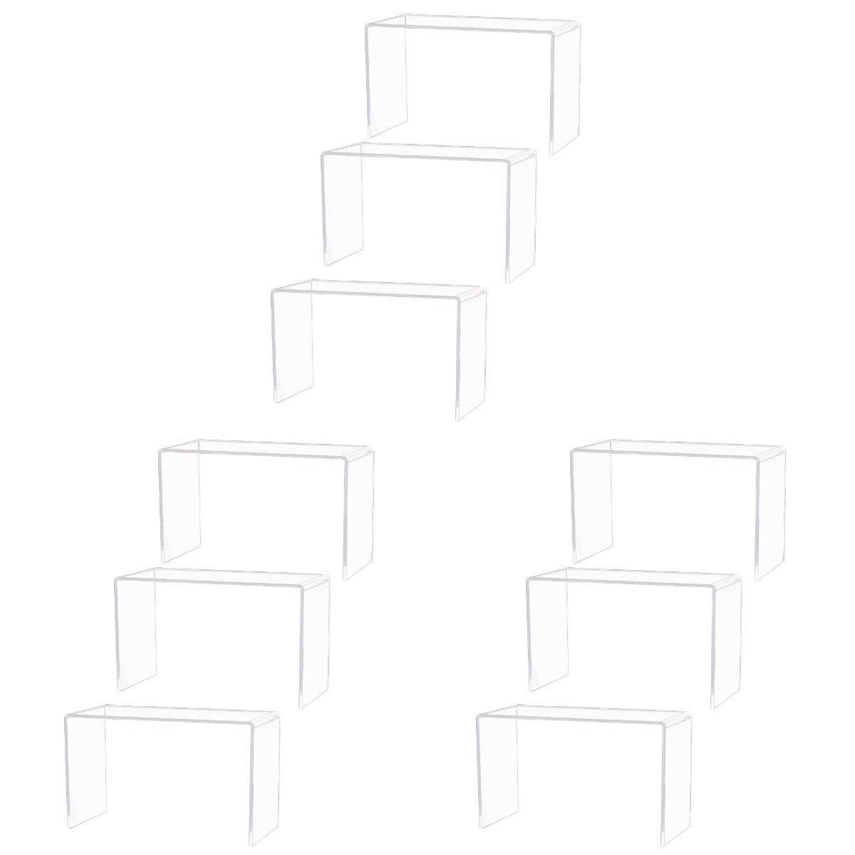 WORGEOUS 9 PCS Acrylic Display Shoe Risers Clear Retail Display Stand U ...