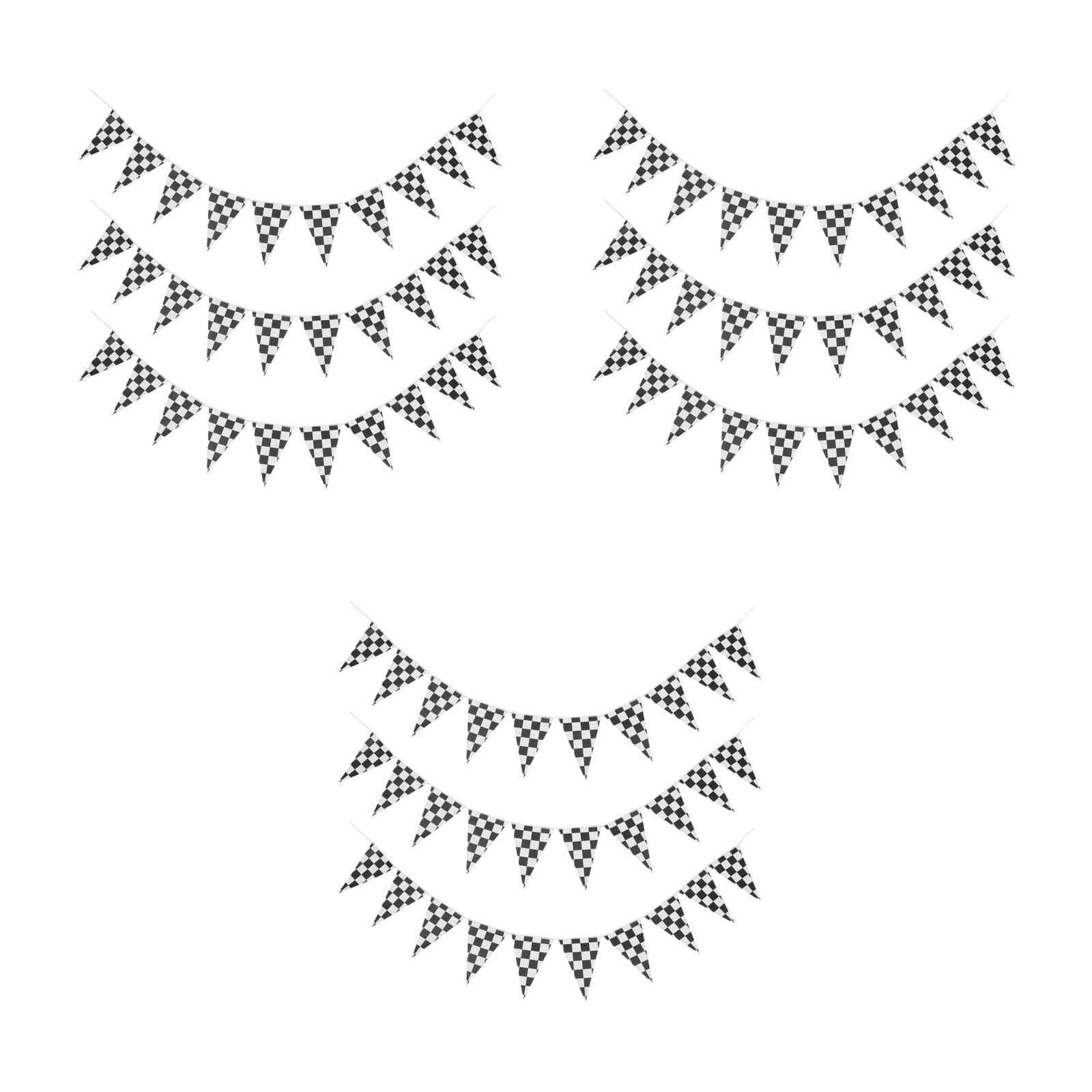 WORGEOUS 9 PCS Checkered Pennant Banner Pennant Bunting Flags Sports ...