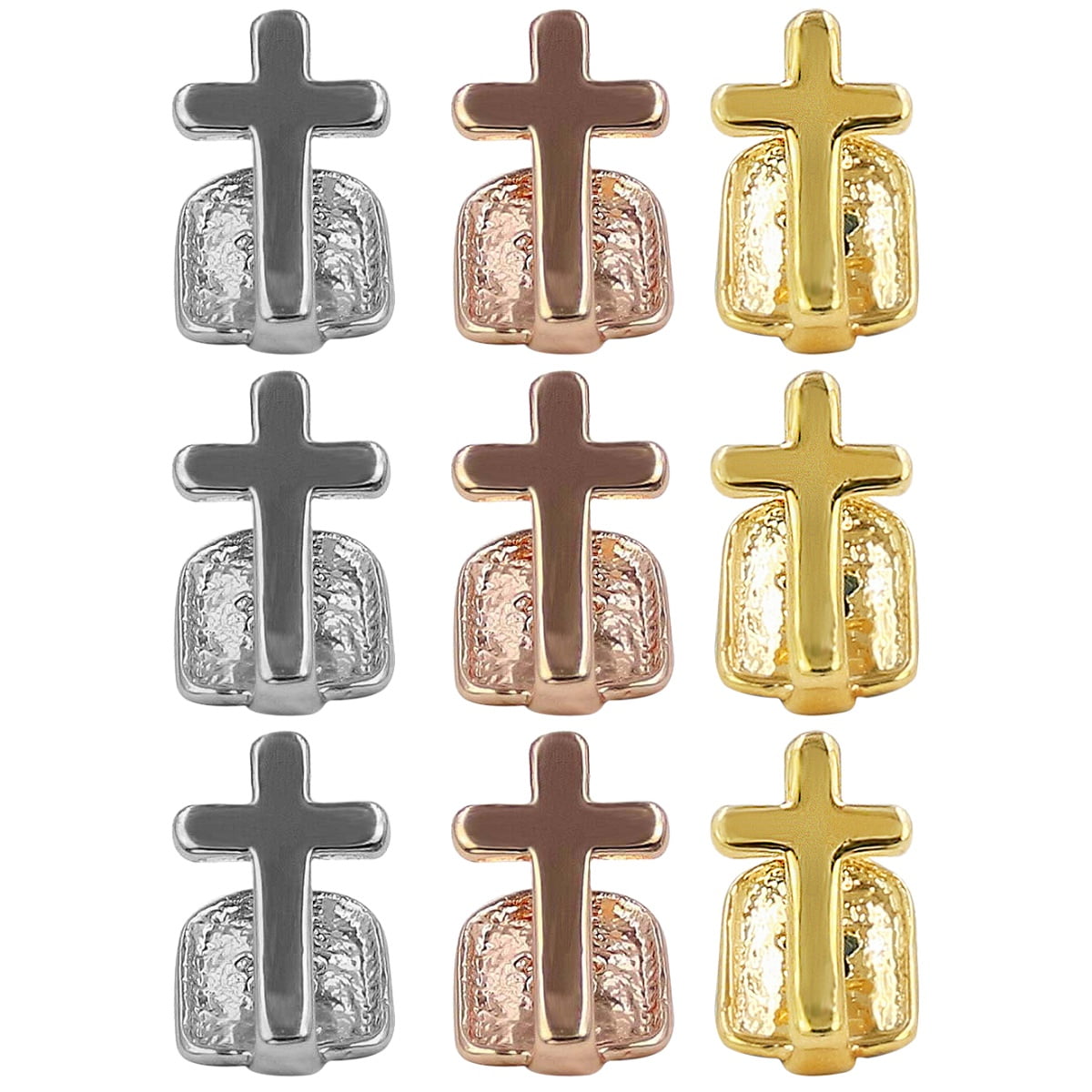 WORGEOUS 9 Pcs Cross Shaped Hip-Hop Teeth Brace Fake Canine Teeth ...