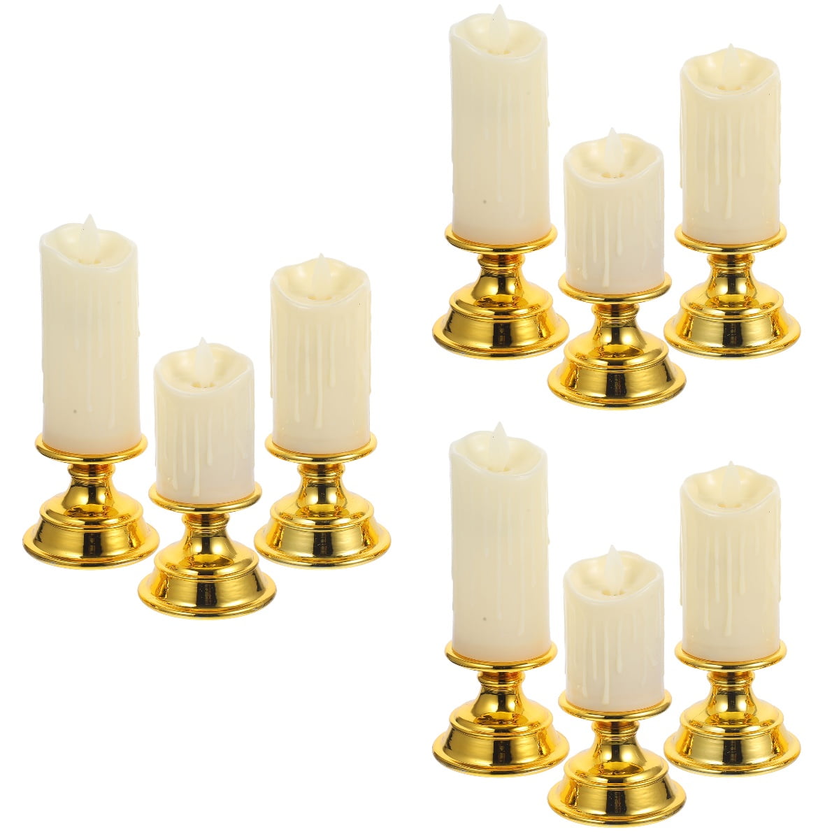 WORGEOUS 9 pcs Flameless Candles Battery Operated Candle with Base ...