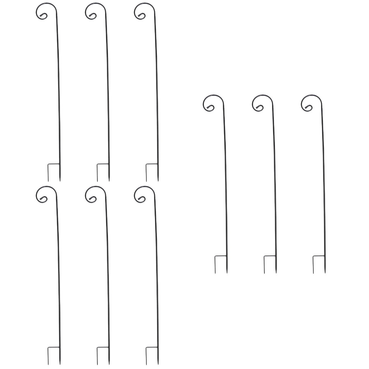 WORGEOUS 9 pcs Garden Insert Iron Rod Outdoor Ground Inserting Hook ...