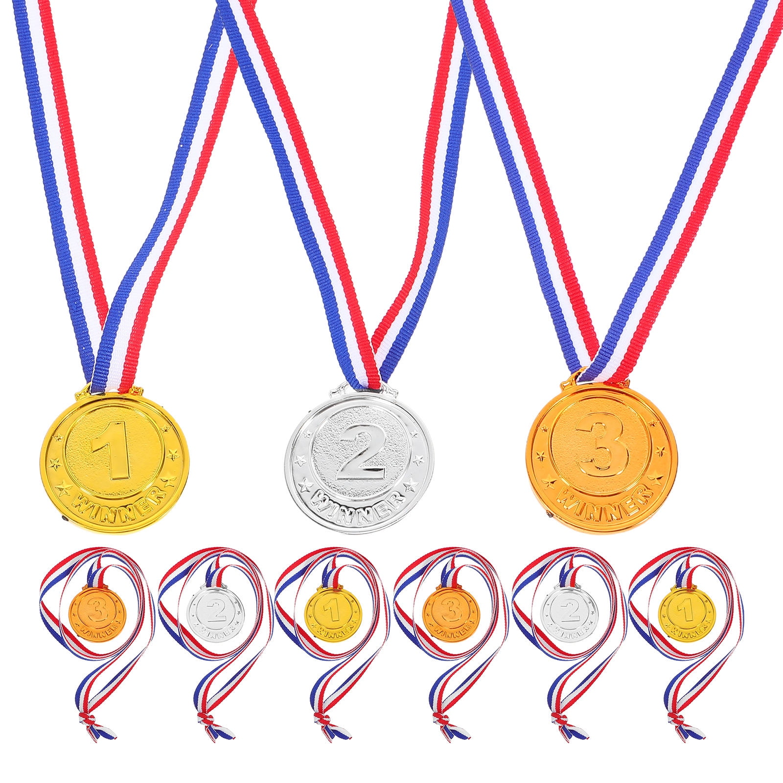 WORGEOUS 9PCS Kids Plastic Medals with Numbers Sports Soccer ...