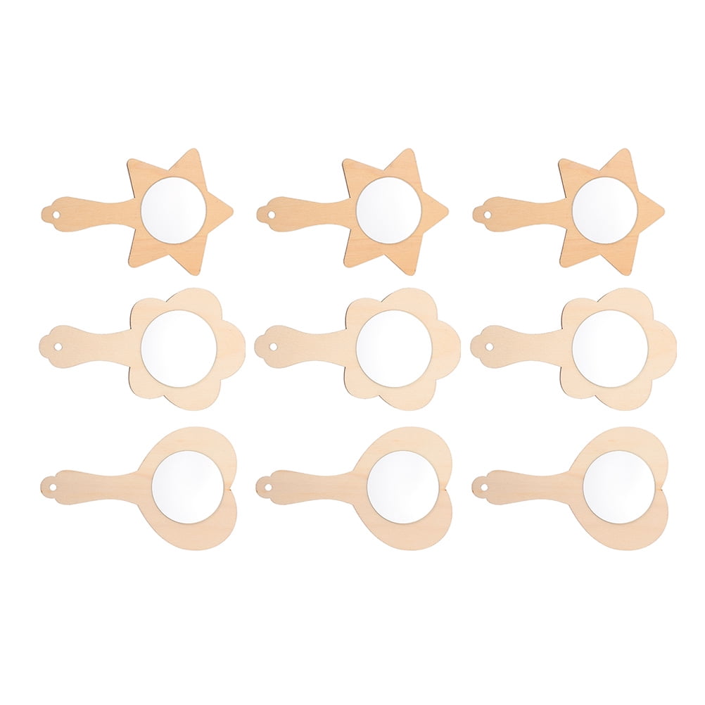 WORGEOUS 9Pcs Diy Wooden Mirror for Parent-Child Interaction and Kids ...