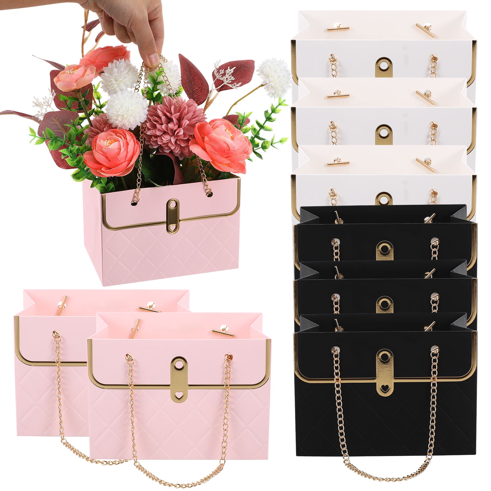 WORGEOUS 9pcs Bouquet Bag Flower Packaging Bag Paper Purse Box Floral ...
