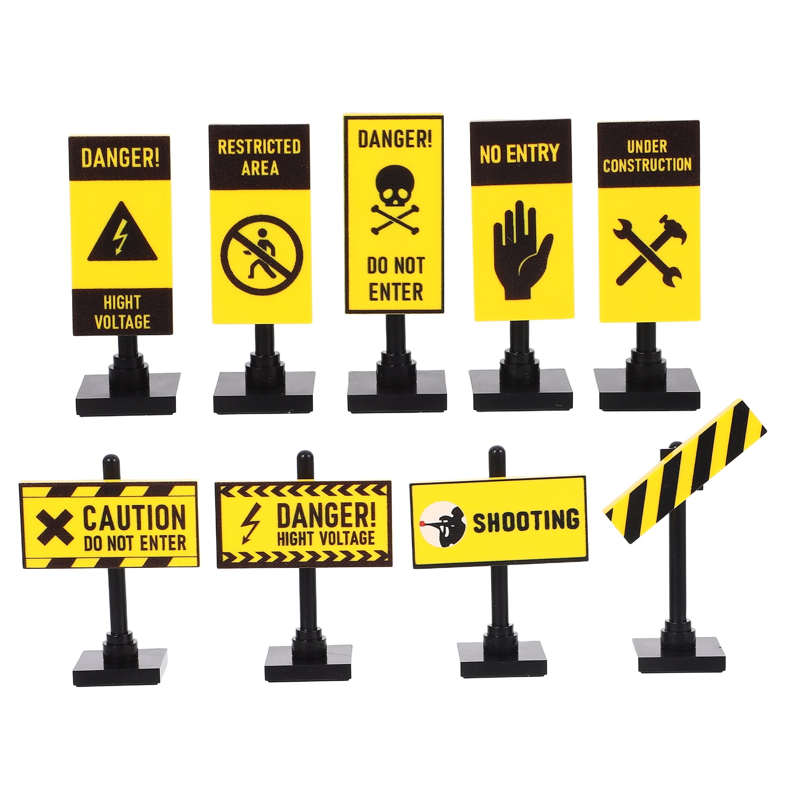 WORGEOUS 9pcs Mini Traffic Signs Warning Sign Model Toys Kids ...