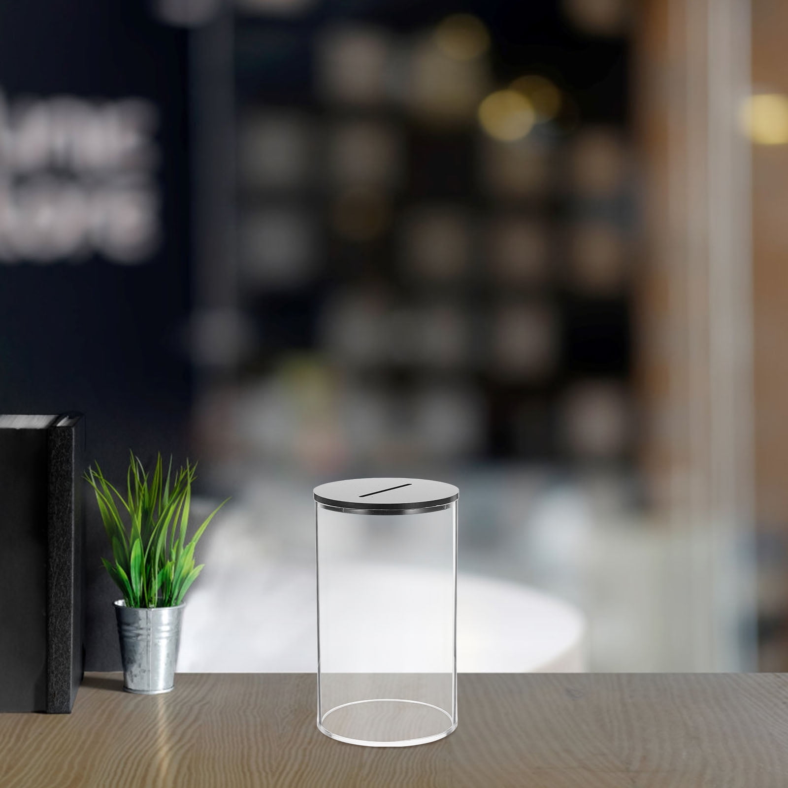 WORGEOUS Acrylic Coin Jar Cash Saving Box Transparent Money Box Acrylic ...