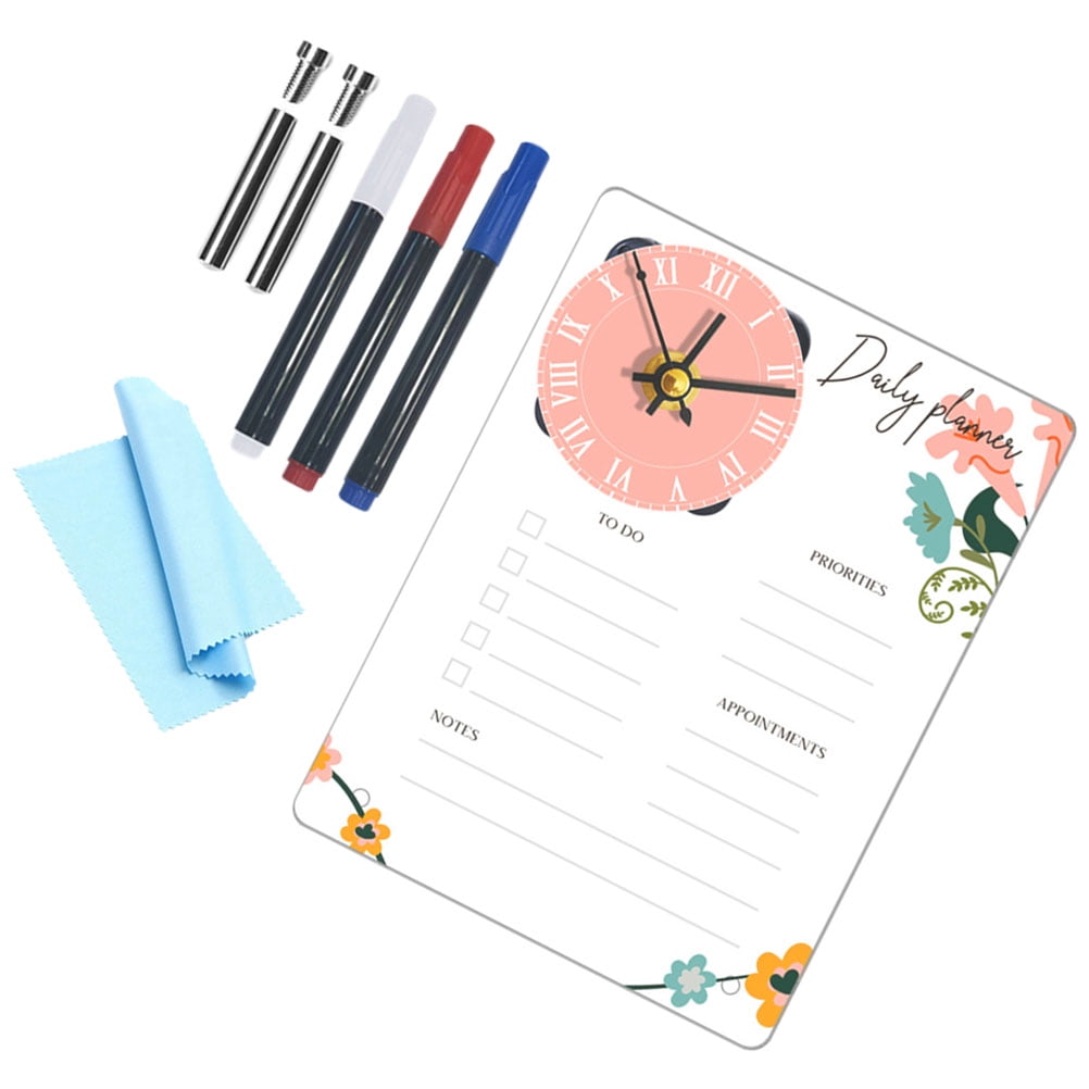 GOOHOCHY Clear Writing Board Acrylic Planning Board Clock Transparent 1 ...