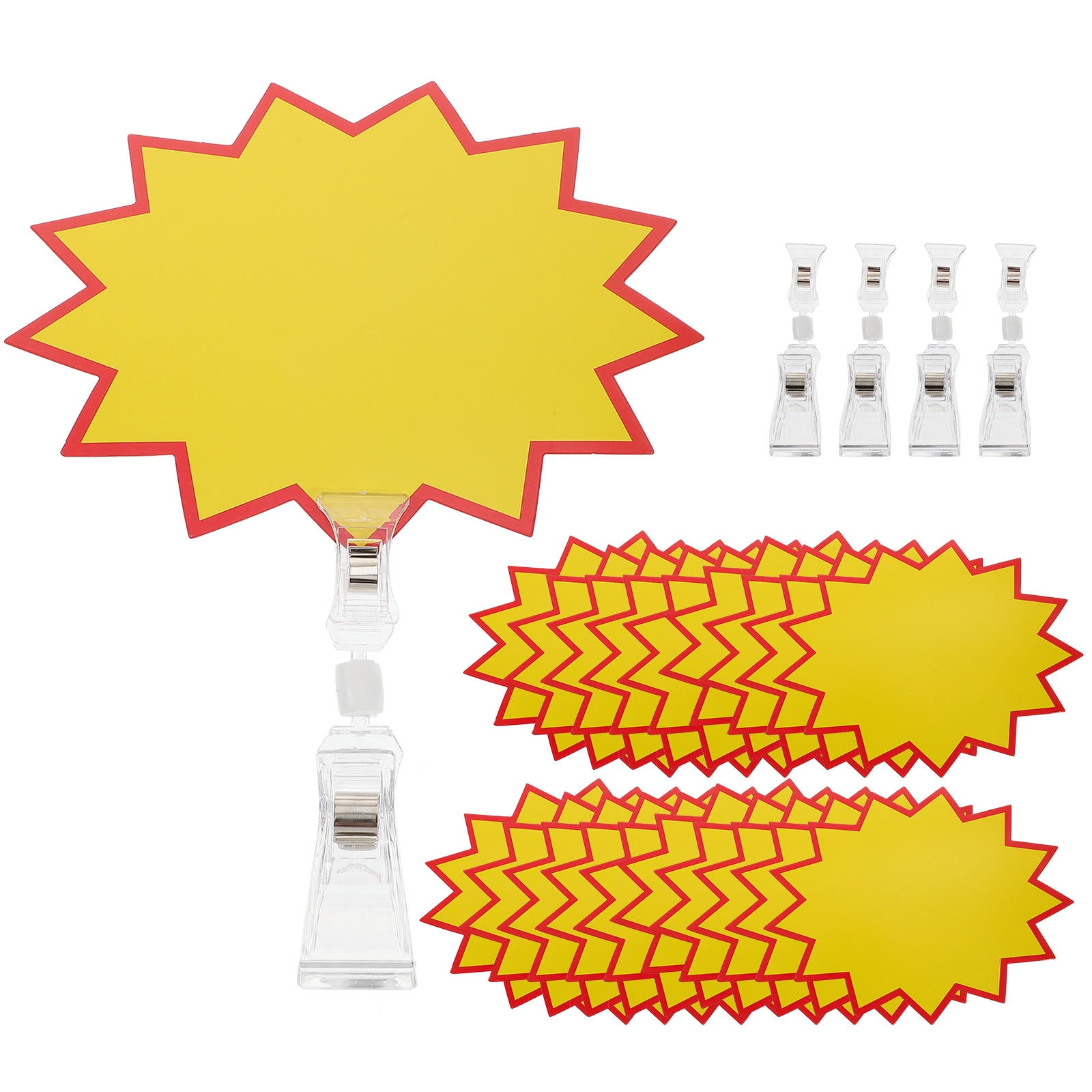 CIMAXIC Sign Display Clip Tag Holders Price Clips Acrylic 20 Tags 6.6X5 ...