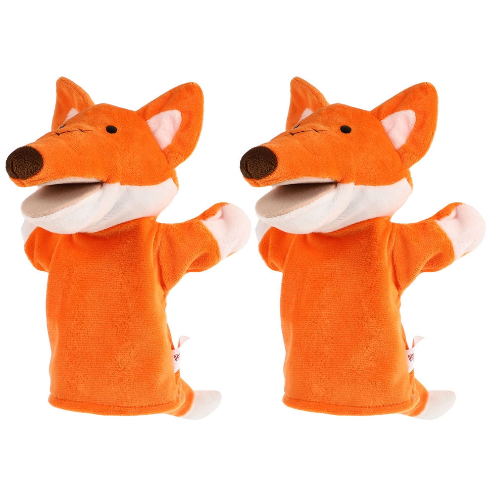 WORGEOUS Animal Puppet Fox Hand Puppets Orange Plush 2Pcs 8.7X5.9X3.9In ...