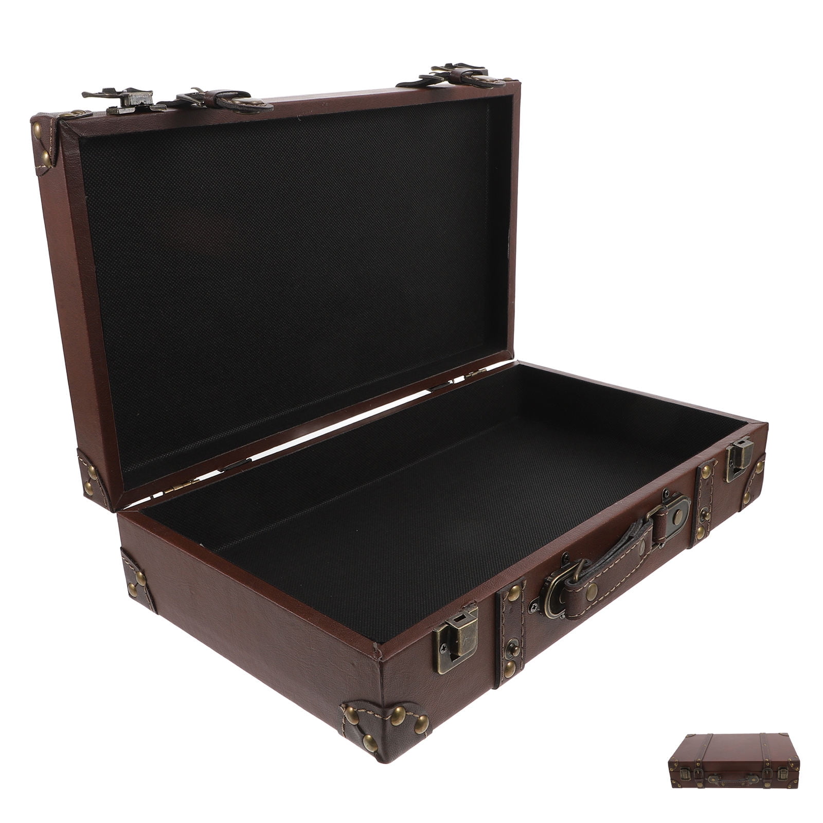 WORGEOUS Antique Style Leather Suitcase For Boutique Display Decorative ...