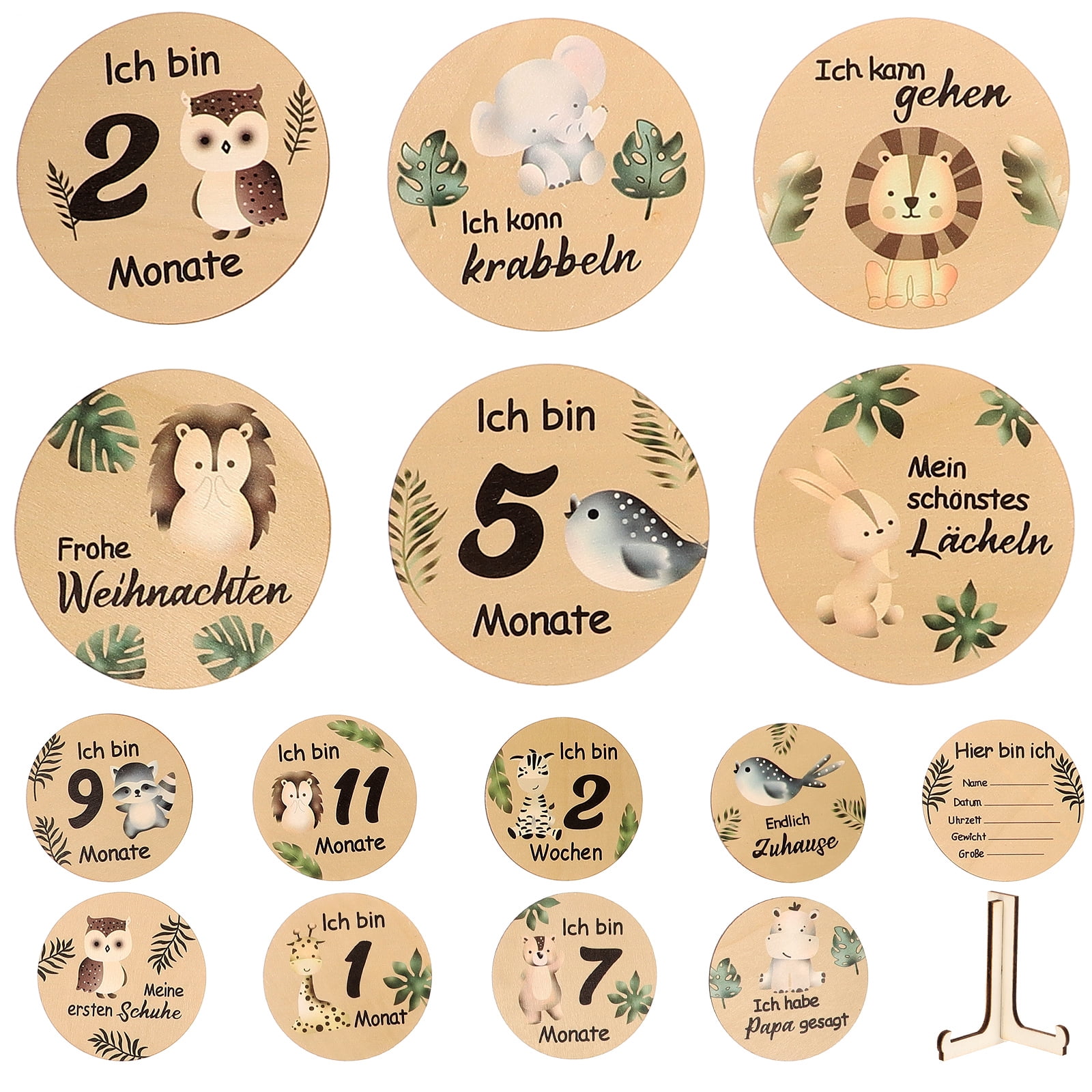 GOOHOCHY Baby Monthly Milestone Wooden Cards for Decoration Assorted ...