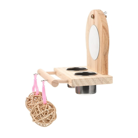 WORGEOUS Bird Mirror Toy Feeding Perch Magpie Parrot Platform Flapping ...