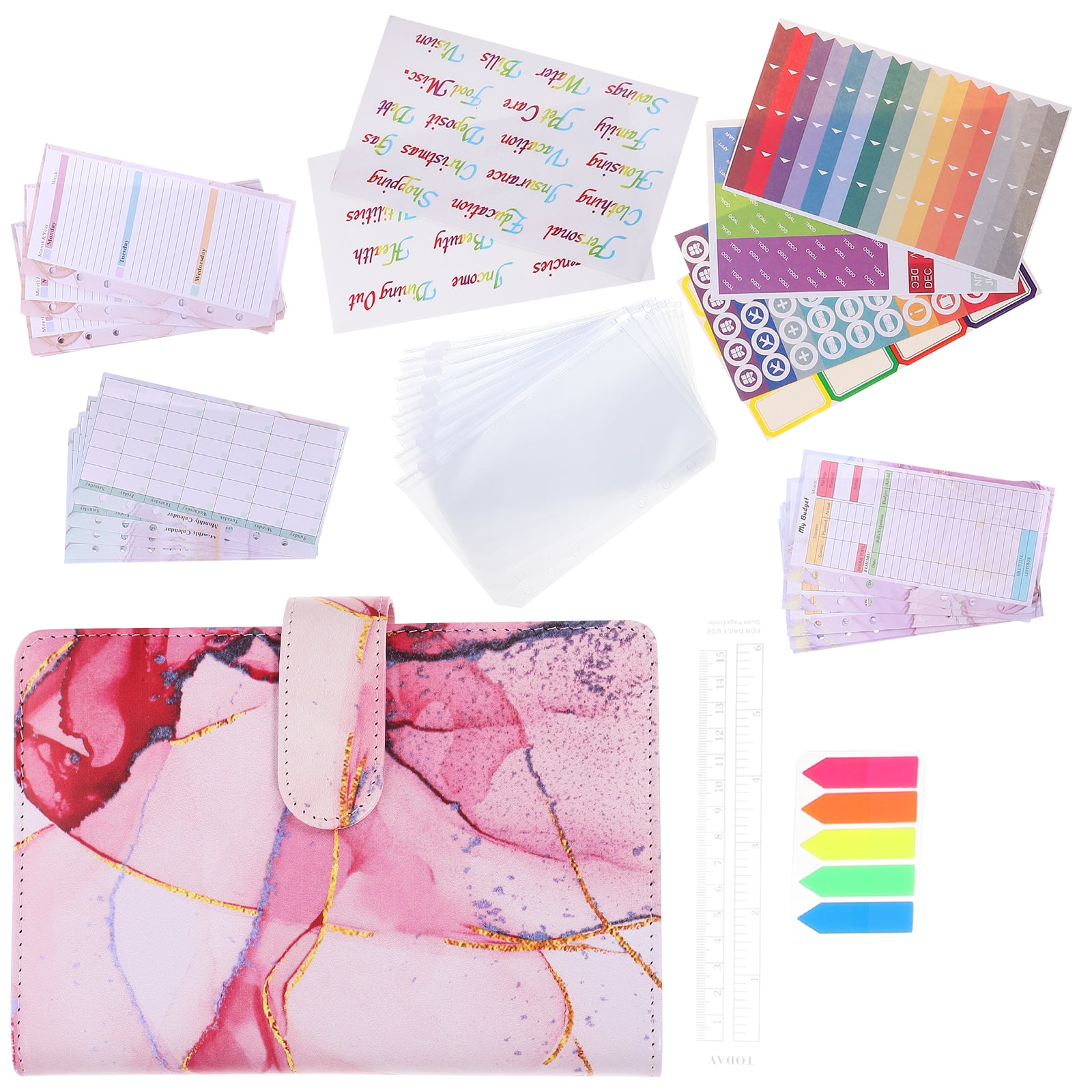 WORGEOUS Budget Wallet Binder with Cash Envelopes Loose Leaf Book ...