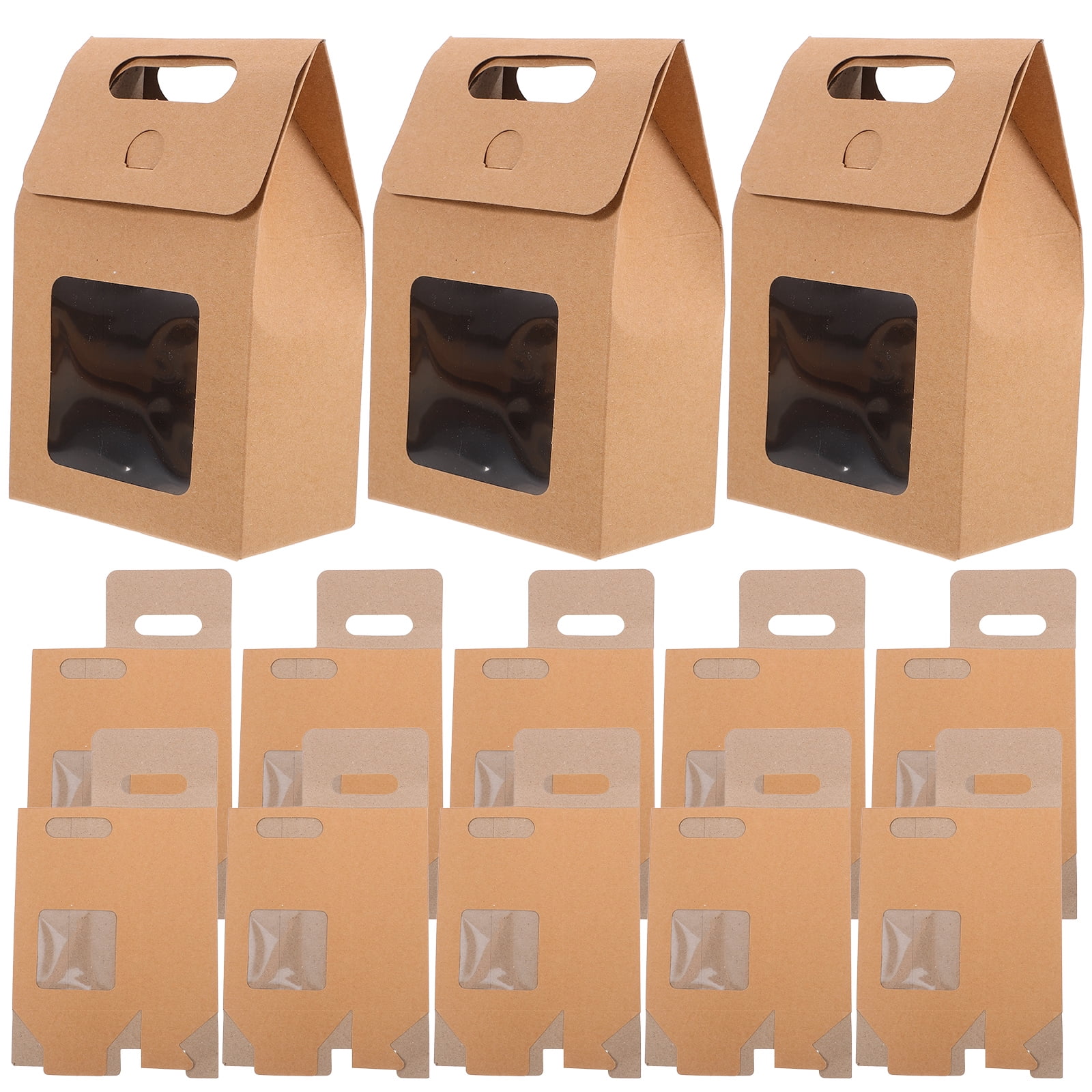 WORGEOUS Candy Packaging Bags with Window Clear Window Kraft Bags for ...