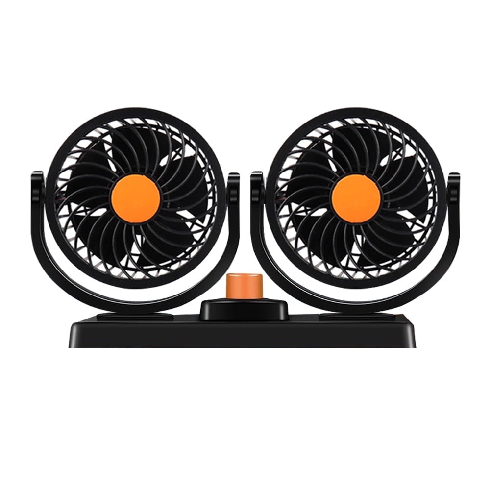 WORGEOUS Car Fan 24V Cooling Fan Dual Head Dashboard Fan Vehicles Fan ...
