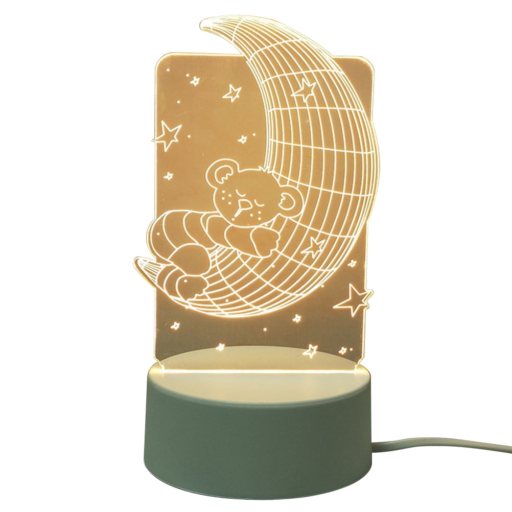 WORGEOUS Cartoon Desk Lamp Filler Bra USB Rechargeable Night Moon Bear ...