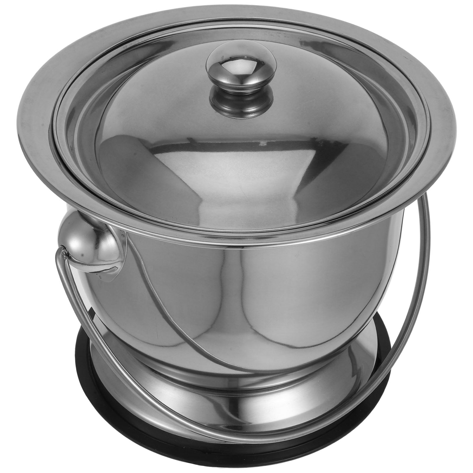 WORGEOUS Chamber Pot Stainless Steel Spittoon With Lid Portable Urine ...
