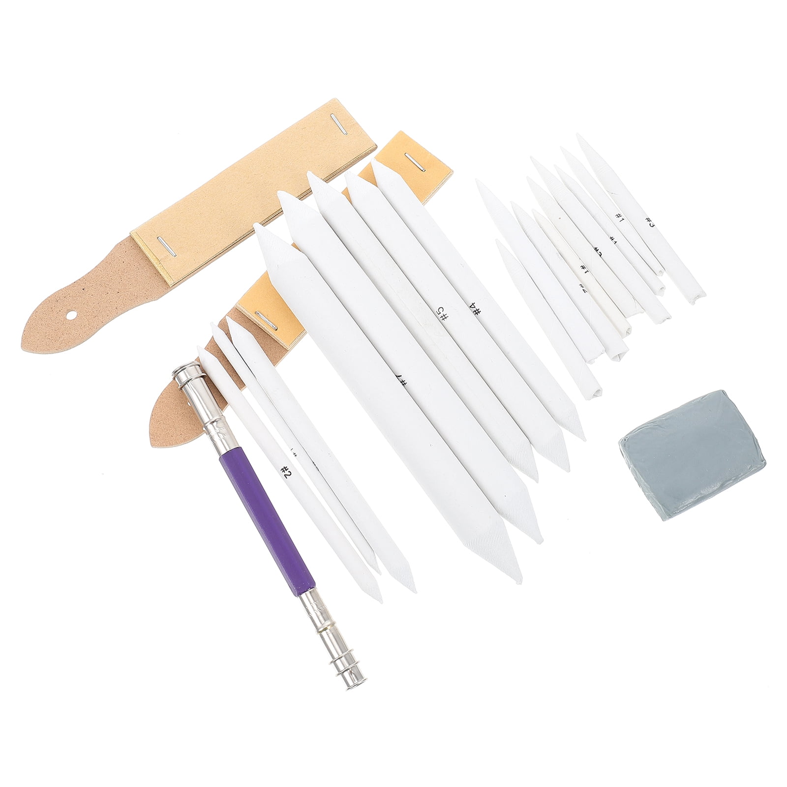 WORGEOUS Charcoal Sandpaper Moldable Blending Stumps for Drawing ...