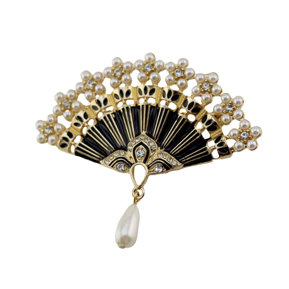 WORGEOUS Chinese Fans Brooch Pin Classical Chinese Fans Breastpin ...