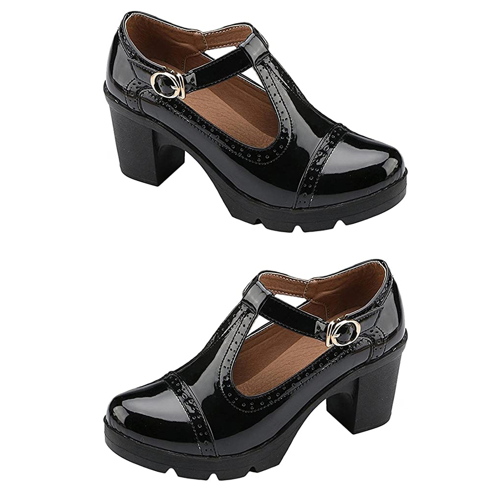 WORGEOUS Chunky Heel Round Toe Shoes Sky Door Decoration Fish Tank ...